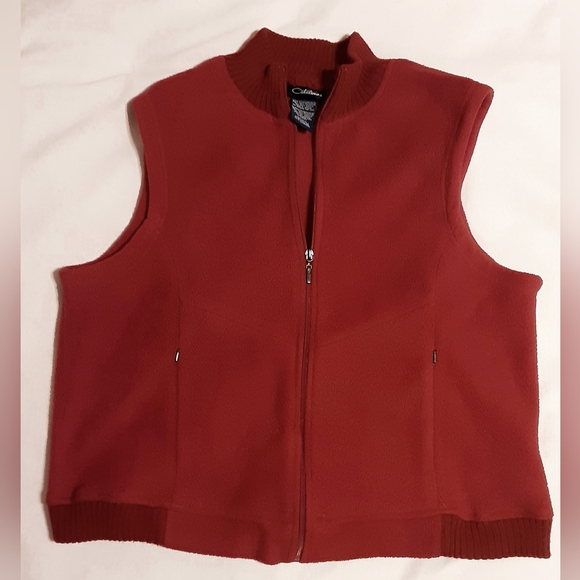 Catalina | Jackets & Coats | Catalina Red Vest With Big Zippered ...